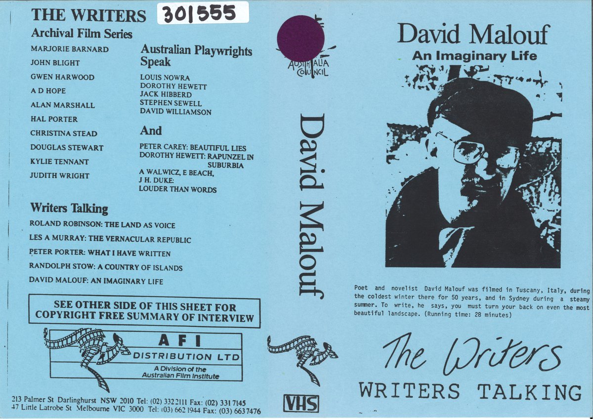 David Malouf: an imaginary life | Richard Tipping | 1988 | ACMI ...