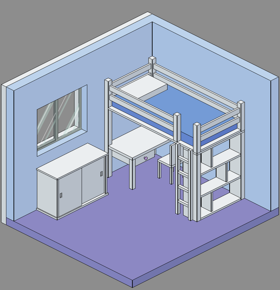 Bunk bed concept art from Unpacking 1/3 | 2017 | ACMI collection | ACMI ...