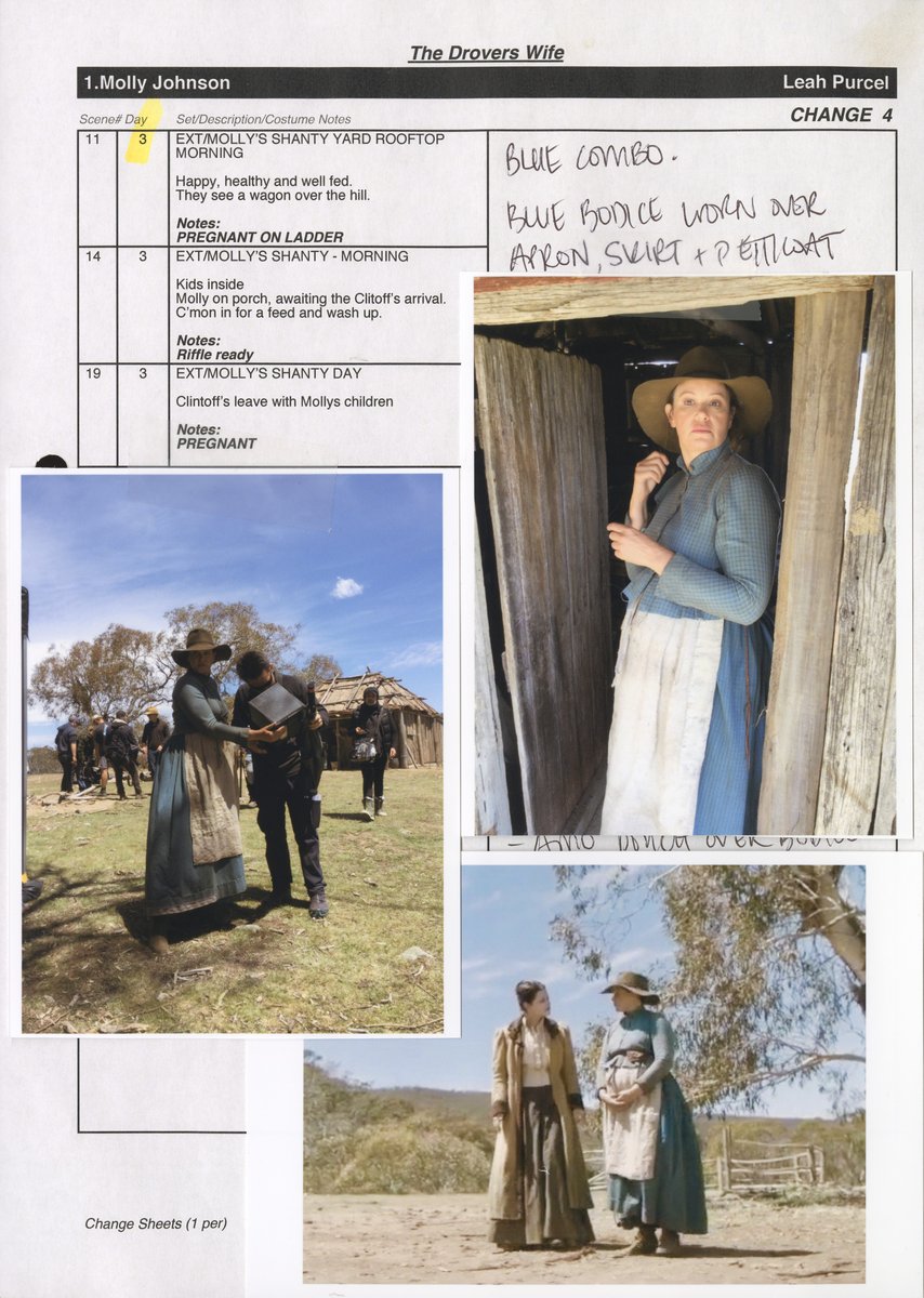 GRAPHIC: The Drover's Wife (2021): Molly Johnson (Leah Purcell) costume change sheet (Change 4 ...